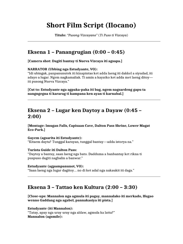 Short Film Script. (MEMA) | PDF