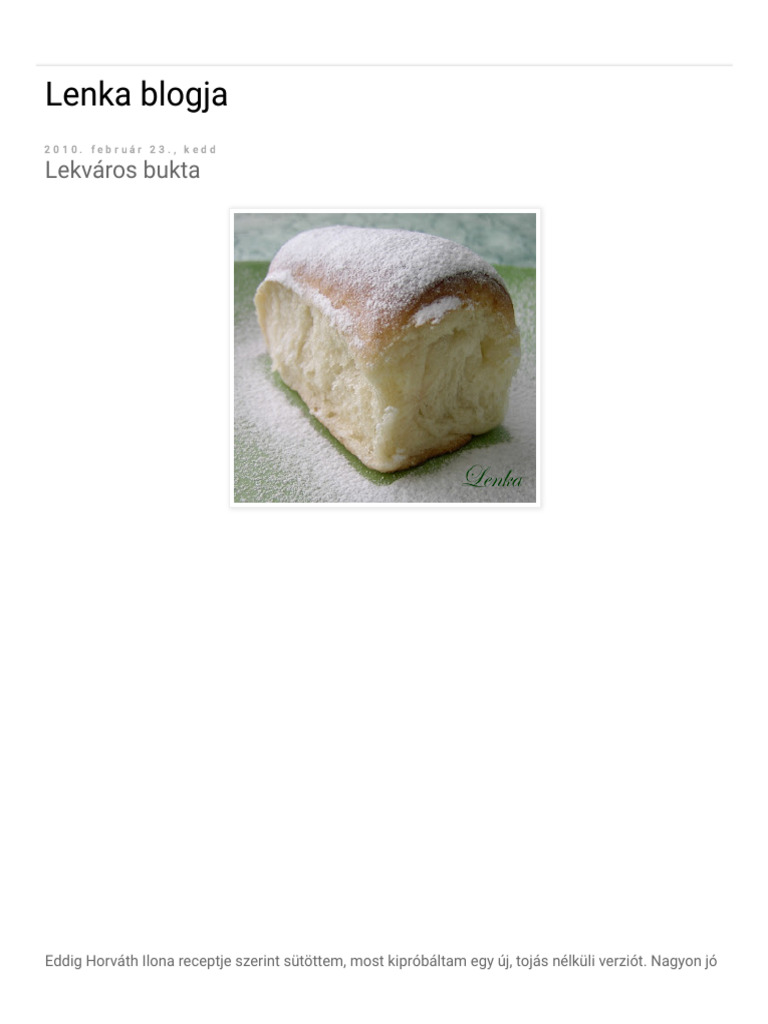 Lekváros Bukta Recept | PDF