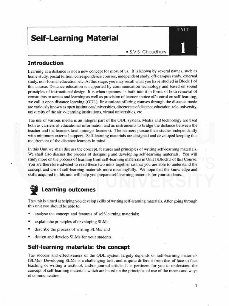 Unit-1 | PDF | Learning | Instructional Design