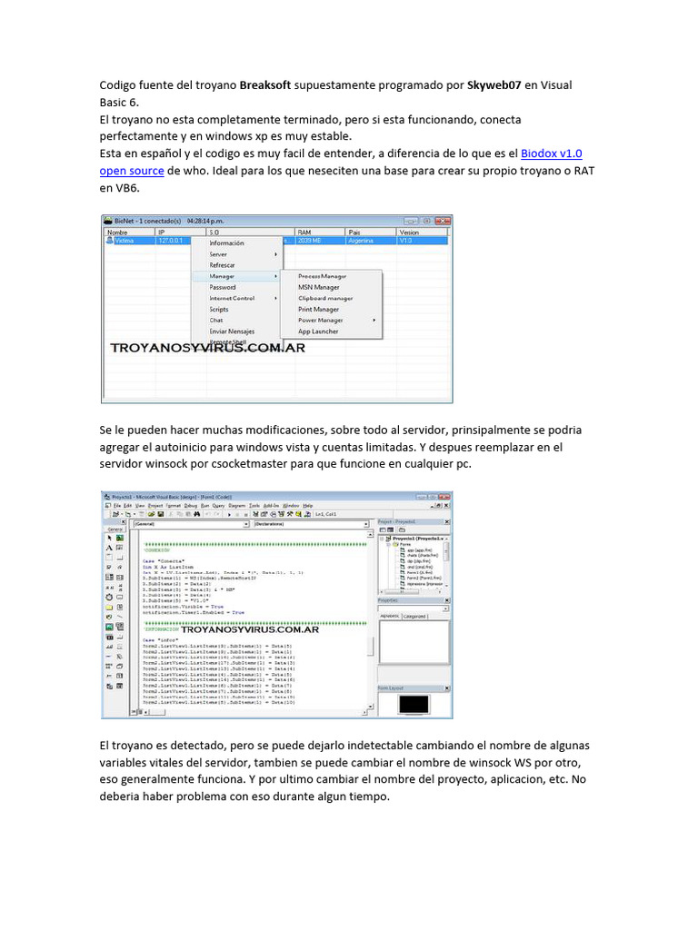 Codigo Fuente Del Troyano Breaksoft - Visual Basic 6 | PDF