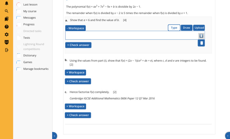Cambridge Online Maths 2.1 Simultaneous Equations (One Linear and One ...