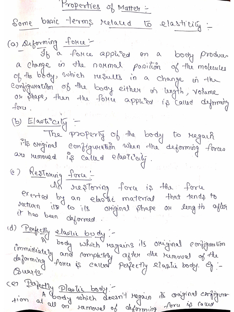Properties of Matter Notes | PDF