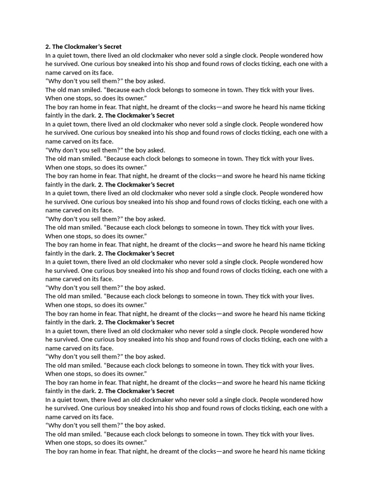 The Clockmaker's Secret | PDF | Clock | Horology
