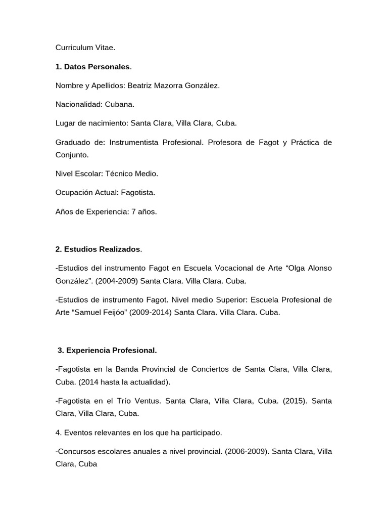 Curriculum Vitae 2020 | PDF