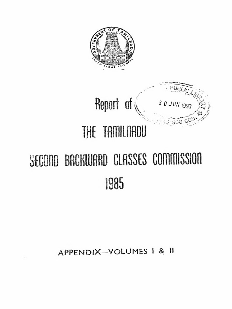 Second Backward Classes Commission Report | PDF | Caste
