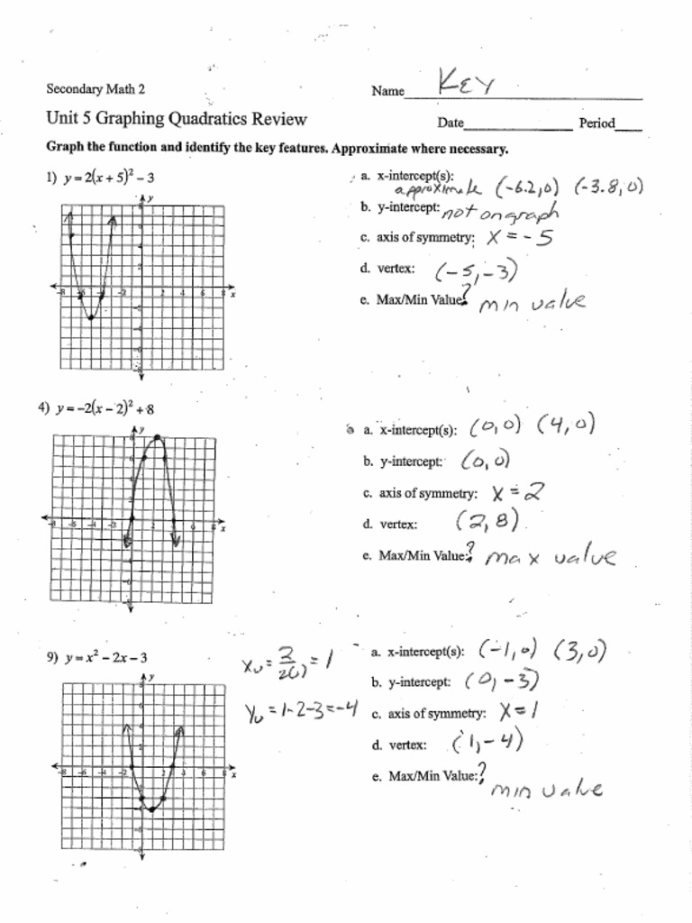 Graph Quads in All 3 Forms - Answer Key | PDF