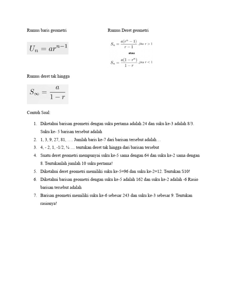 Baris Deret Geometri | PDF