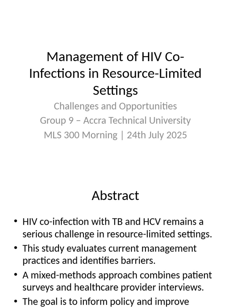 HIV Coinfection Proposal Presentation With Notes | PDF | Tuberculosis ...