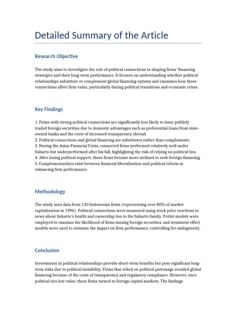 Detailed Article Summary | PDF | Risk | Financial Crises