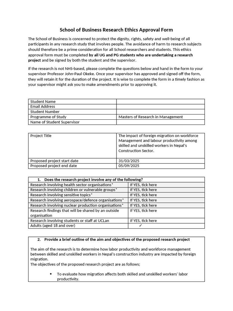 Ethics Form | PDF | Workforce Productivity | Computer Data Storage
