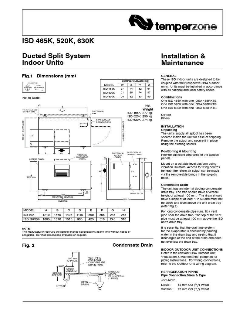 ISD 465K, 520K, 630K Installation Guide | PDF | Thermostat | Mechanical ...