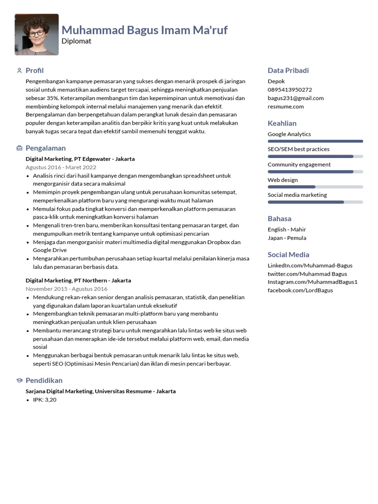 Cv-diplomat-muhammad Bagus Imam Maruf | PDF