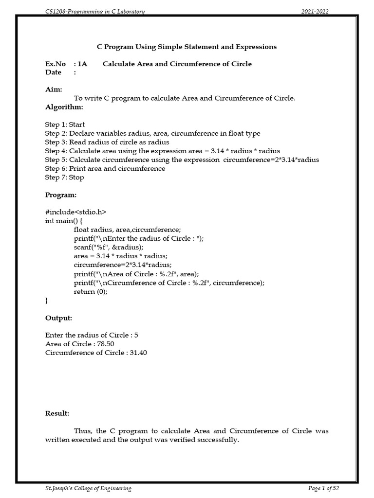 C Lab Manual | PDF | Pointer (Computer Programming) | String (Computer Science)