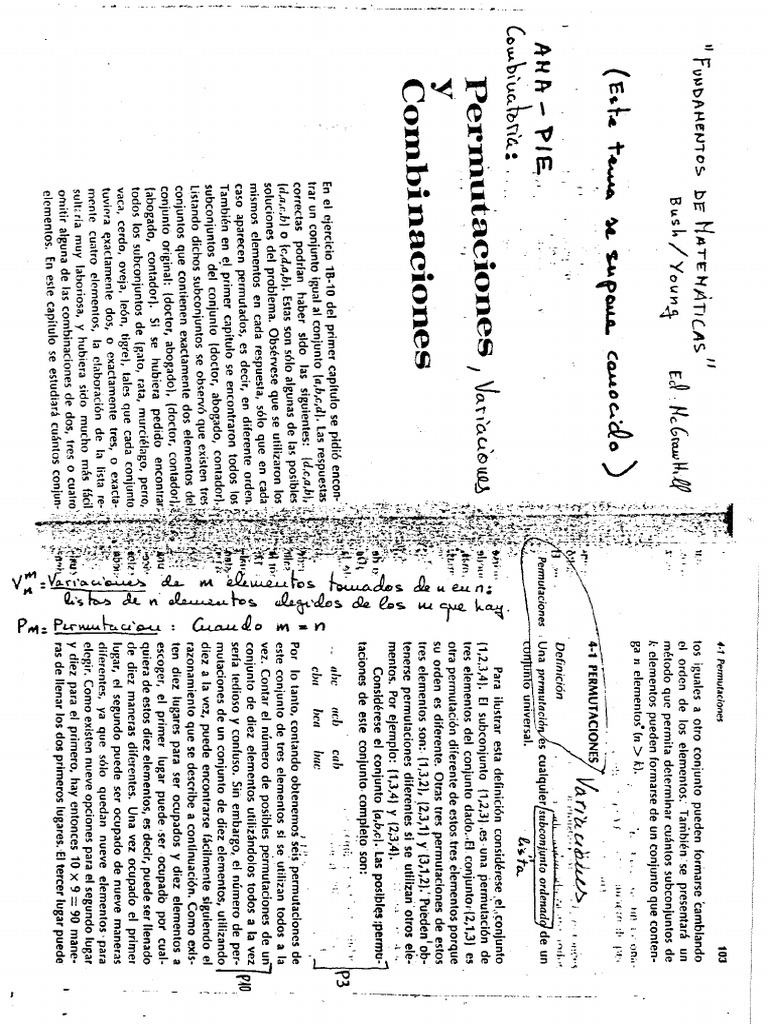 Permutaciones y combinaciones | PDF