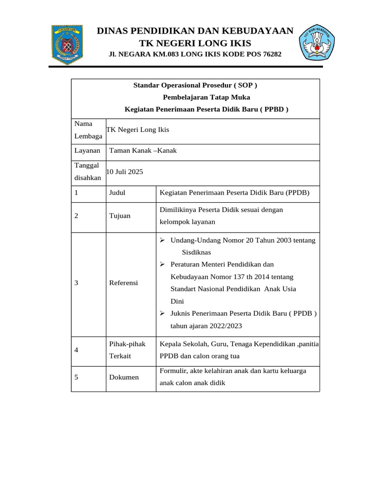 Sop PPDB 2025 | PDF