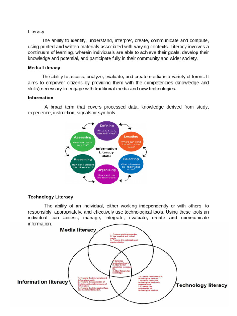 Media, Information and Technology Literacy | PDF