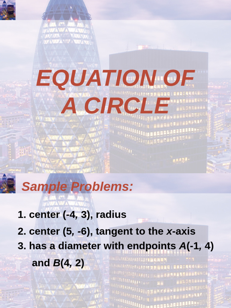 Circle Equation Problems and Solutions | PDF
