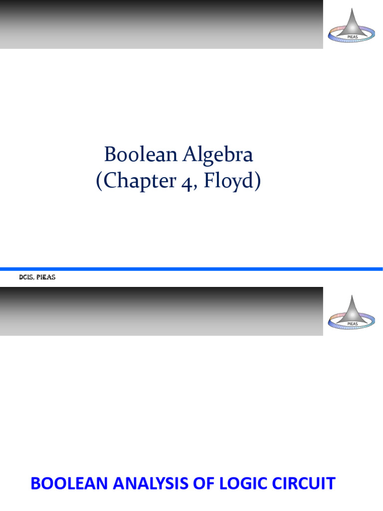 Lecture 05 Boolean Alg. Part 2 DLD 2023 | PDF | Boolean Algebra | Teaching Mathematics