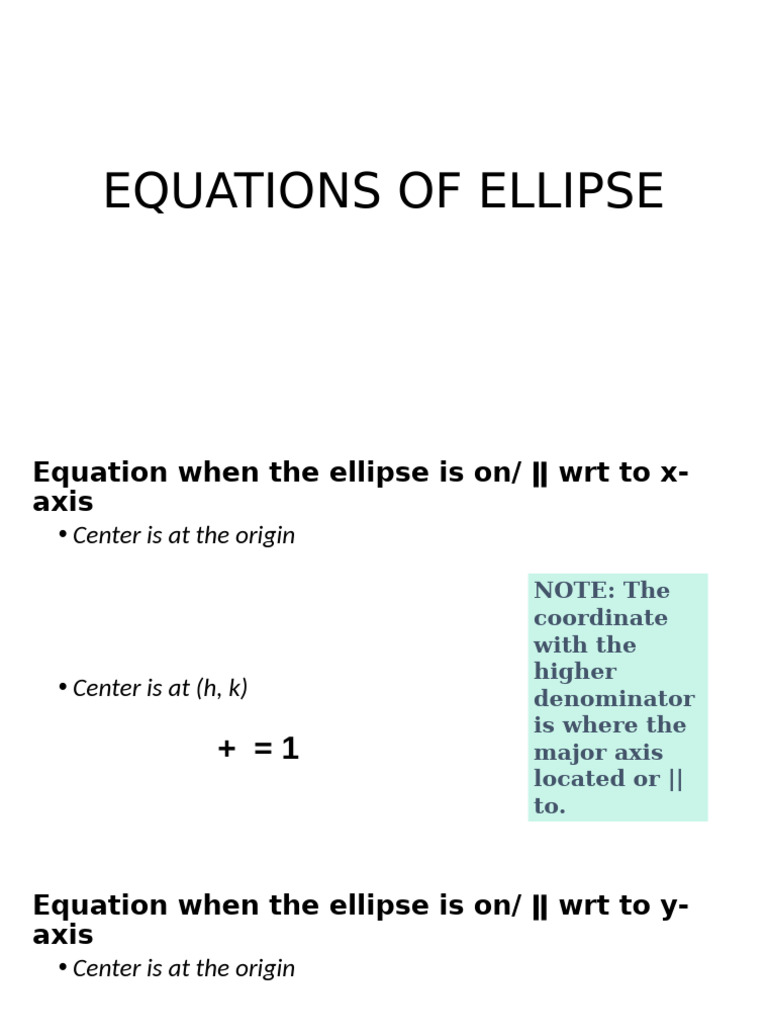 General Equations of Ellipses | PDF