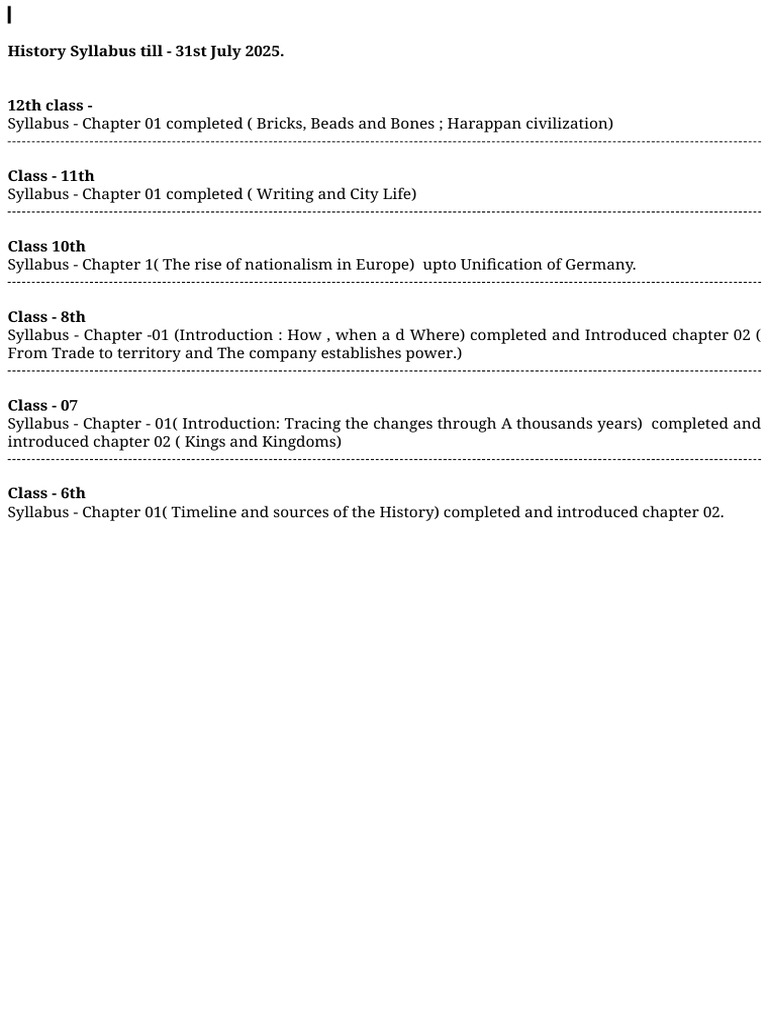 Syllabus - History | PDF