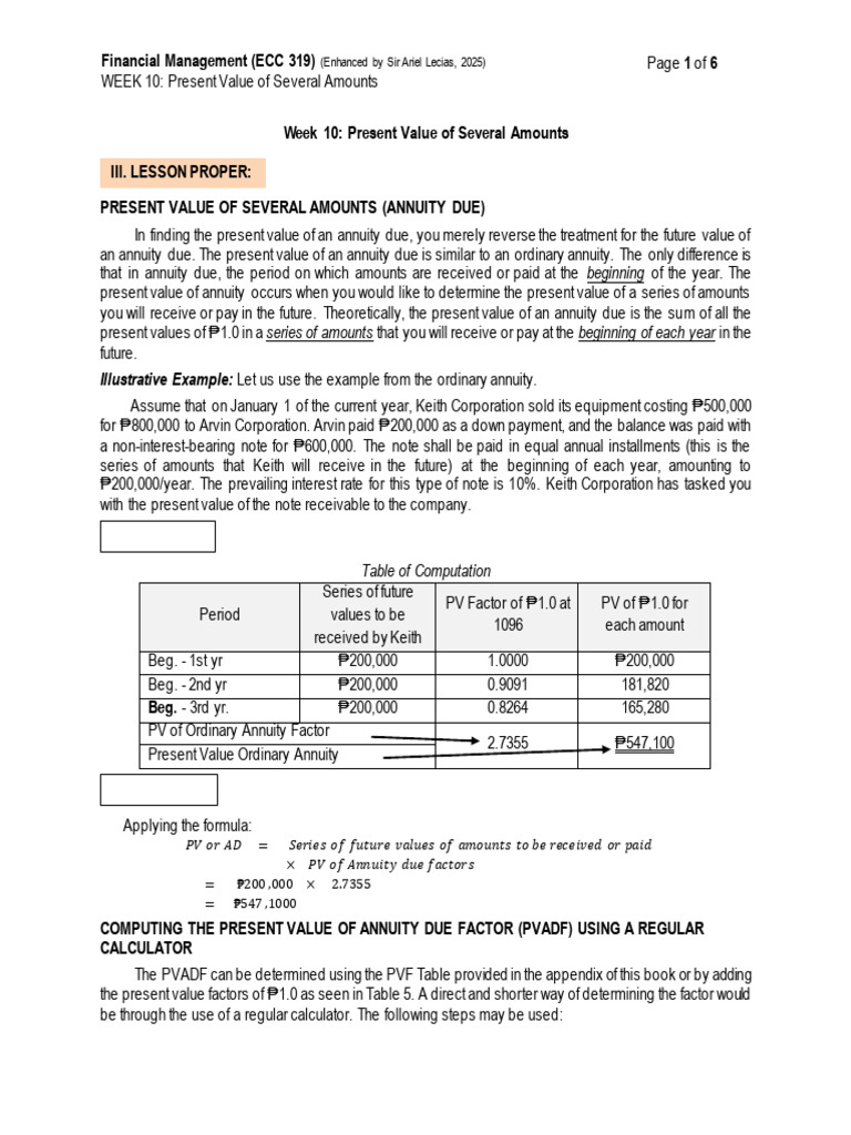 Module 10 Lesson Proper | PDF | Present Value | Discounting