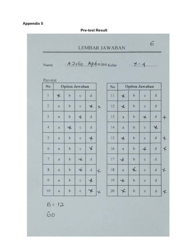 Appendix 5 Soal Pretest | PDF