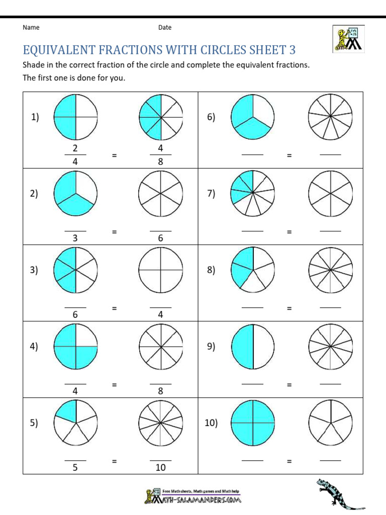 Equivalent Fractions Worksheet | PDF