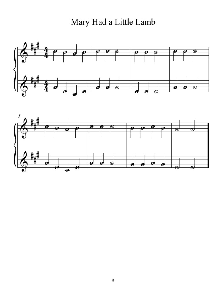 Mary Had A Little Lamb Duet | PDF