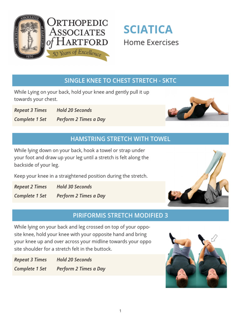 Sciatica Home Exercise Guide | PDF