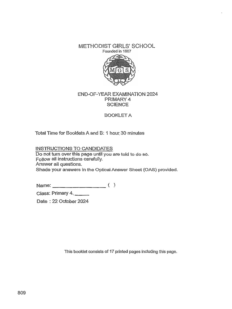 P4 Science Exam Paper 2024 | PDF