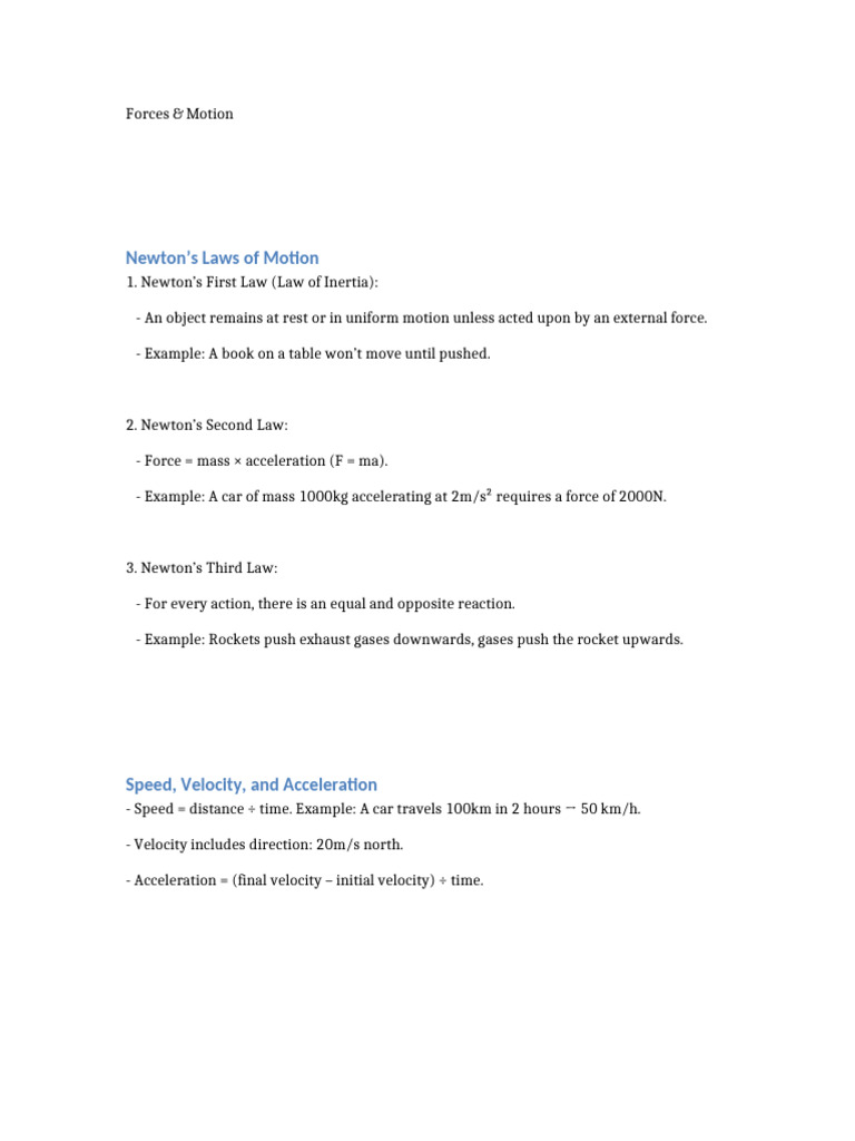 Forces and Motion | PDF