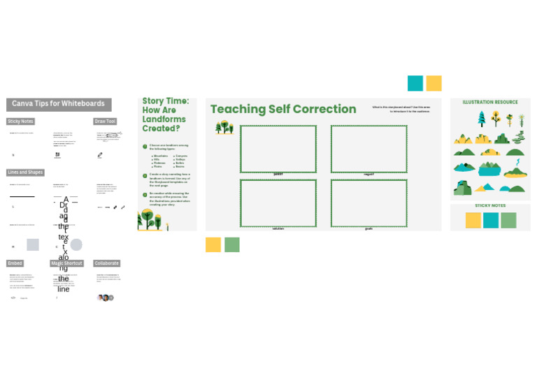 Storyboard Whiteboard in Grey Green Blue Cute Illustrative Style ...