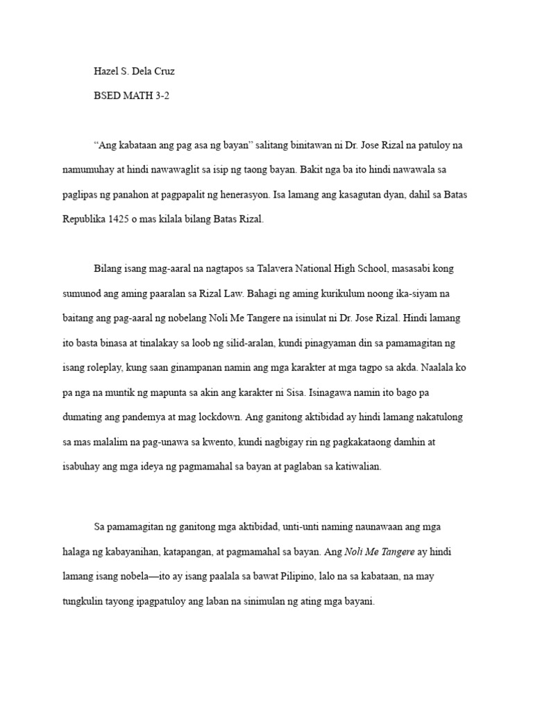 %E2%80%9CAng Kabataan Ang Pag Asa Ng Bayan%E2%80%9D Salitang Bin | PDF