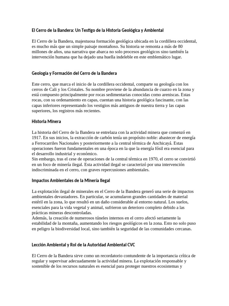 Impacto Ambiental del Cerro de la Bandera | PDF | Entorno natural | Minería