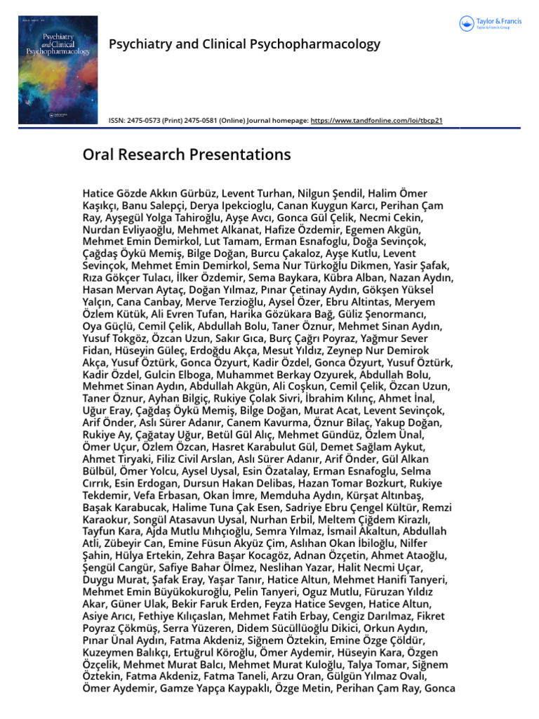 Oral Research Presentations | PDF
