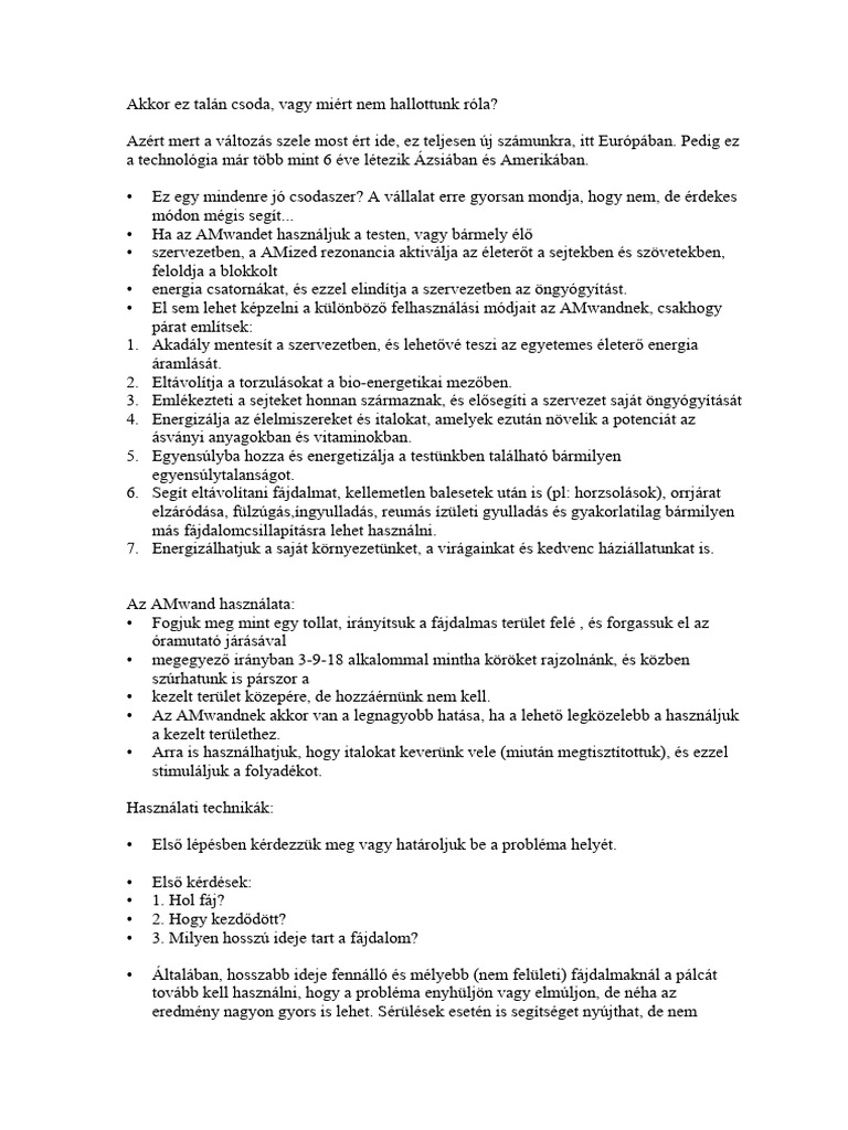 Az AMWAND Használata | PDF