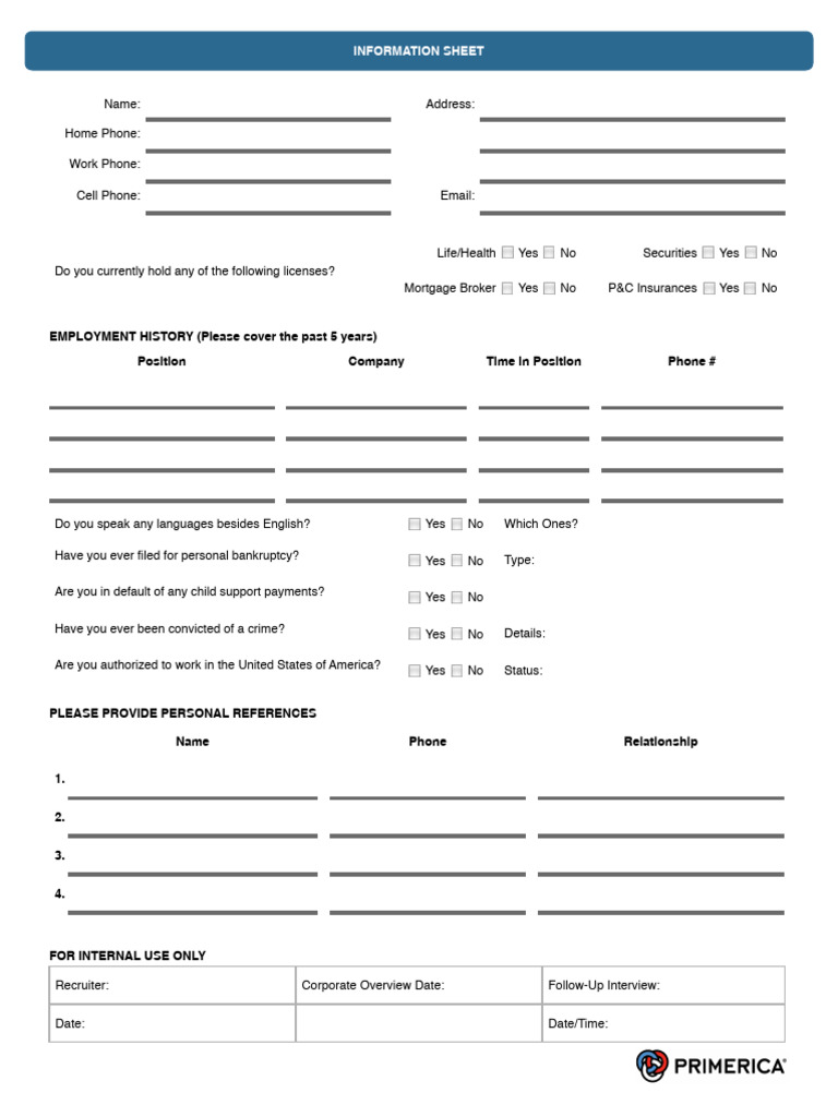 Employment History and Reference Form | PDF