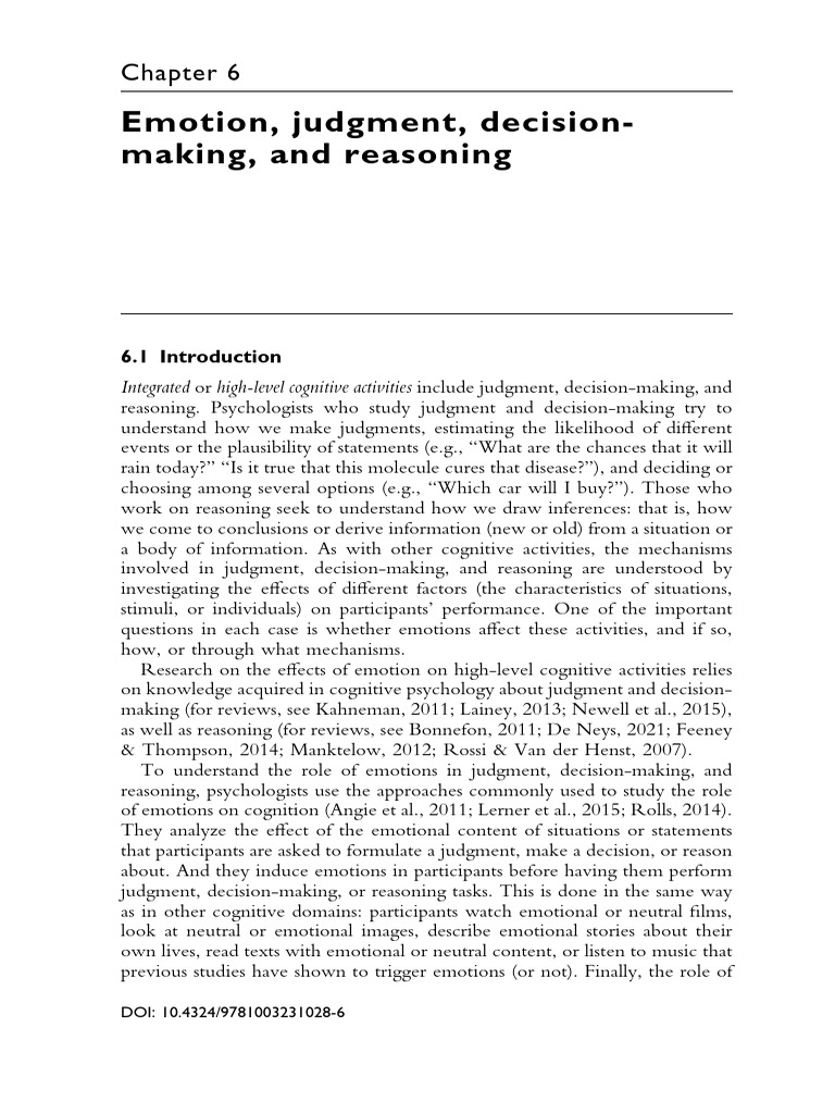 Emotion, Judgment, Decision-Making, and Reasoning - 25!09!07!20!12 - 46 ...