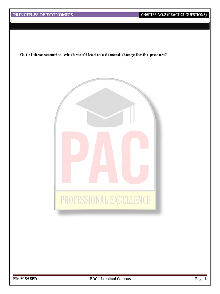 Eco (Demand) Mcq's by Sir M Saeed | PDF | Demand | Demand Curve