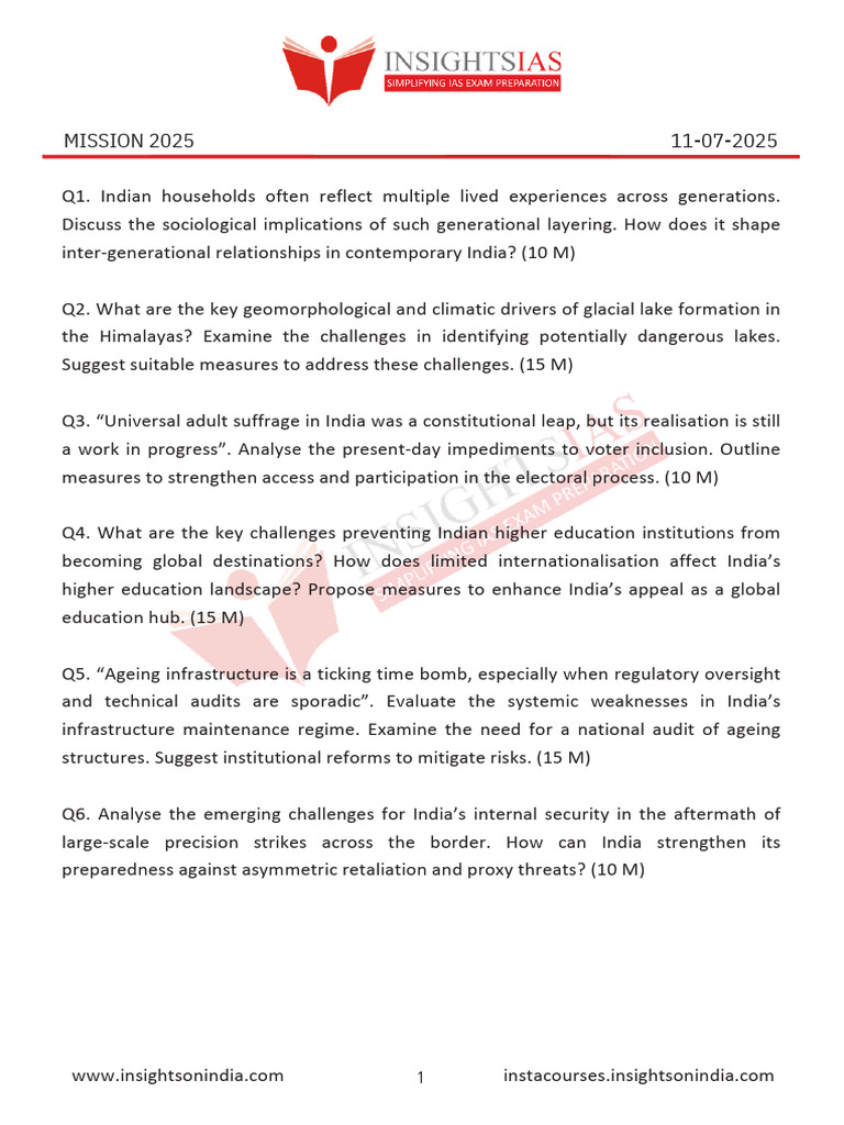 Insta Secure 2026 Secure 11 July 2025 QP | PDF
