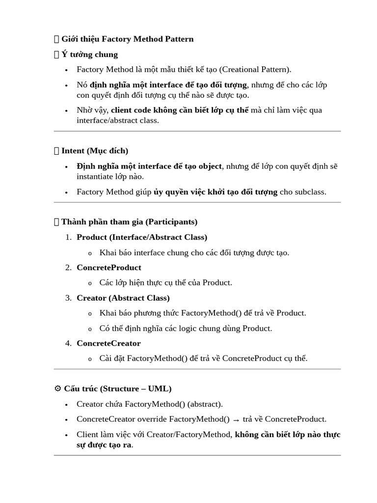 ? Giới Thiệu Factory Method Pattern | PDF
