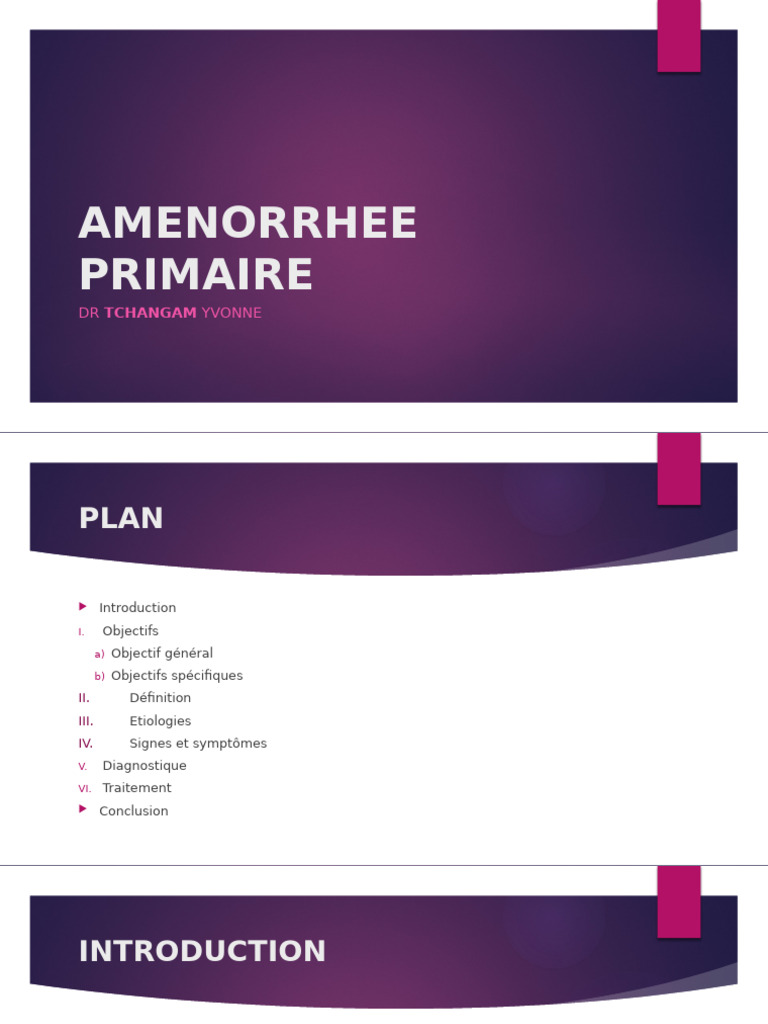 Aménorrhée Primaire : Causes et Traitement | PDF | Santé des femmes ...