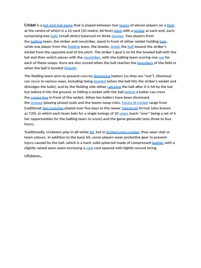 Cricket | PDF