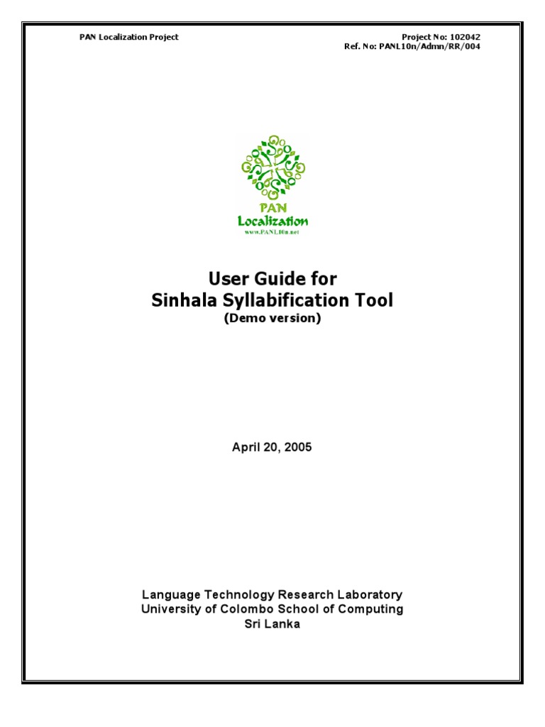 Sinhala Syllabification Tool User Guide | PDF | Phoneme | Application Software