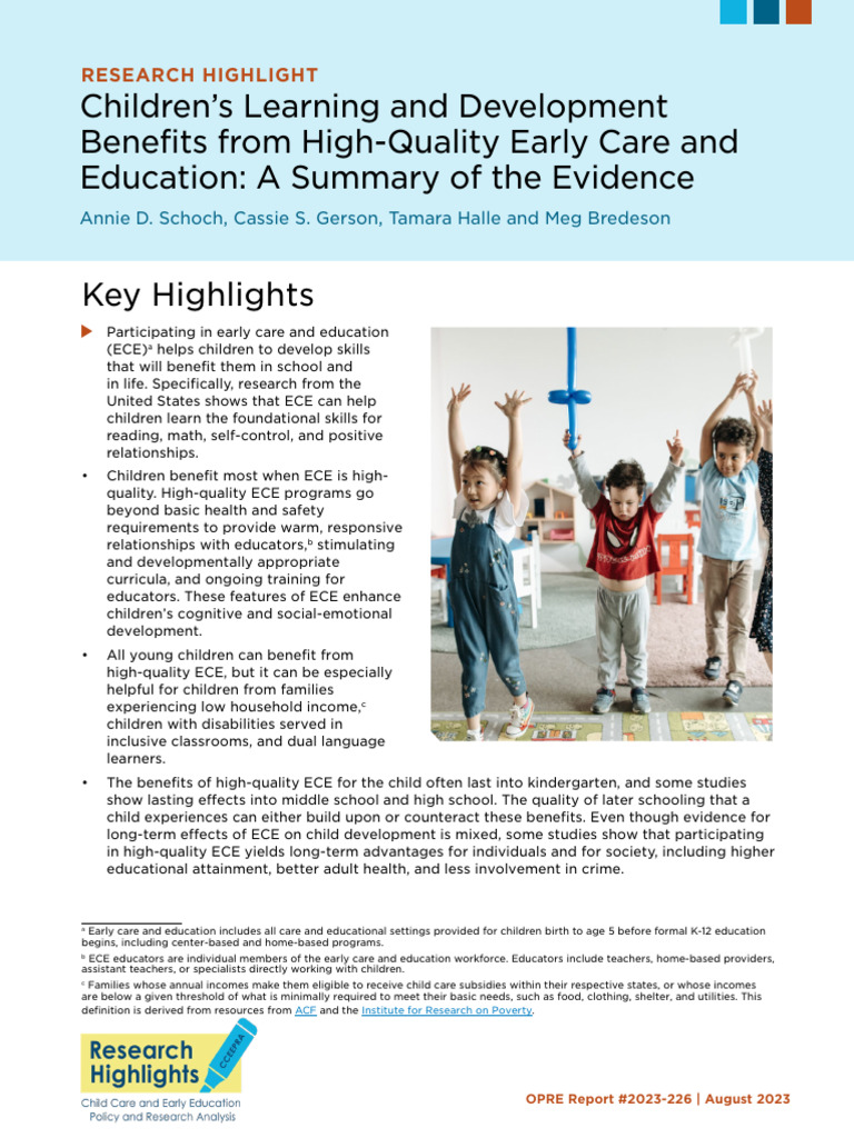 Benefits of High-Quality Early Education | PDF | Emotional Self ...