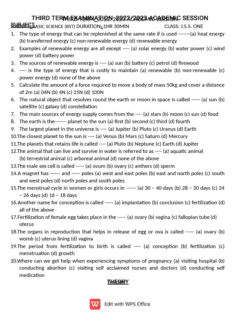 Basic SCIENCE 1&2 3rd Term | PDF | Sexual Reproduction | Flowers