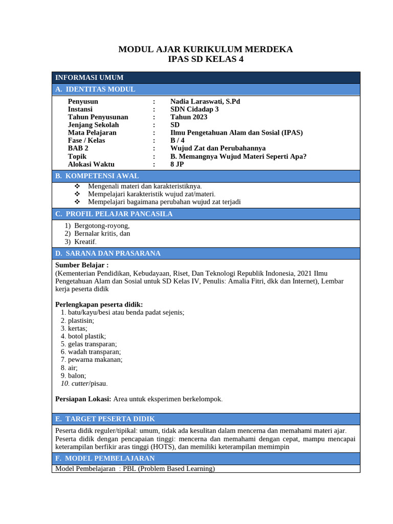 2. Modul Ajar IPAS BAB 2 Topik B | PDF