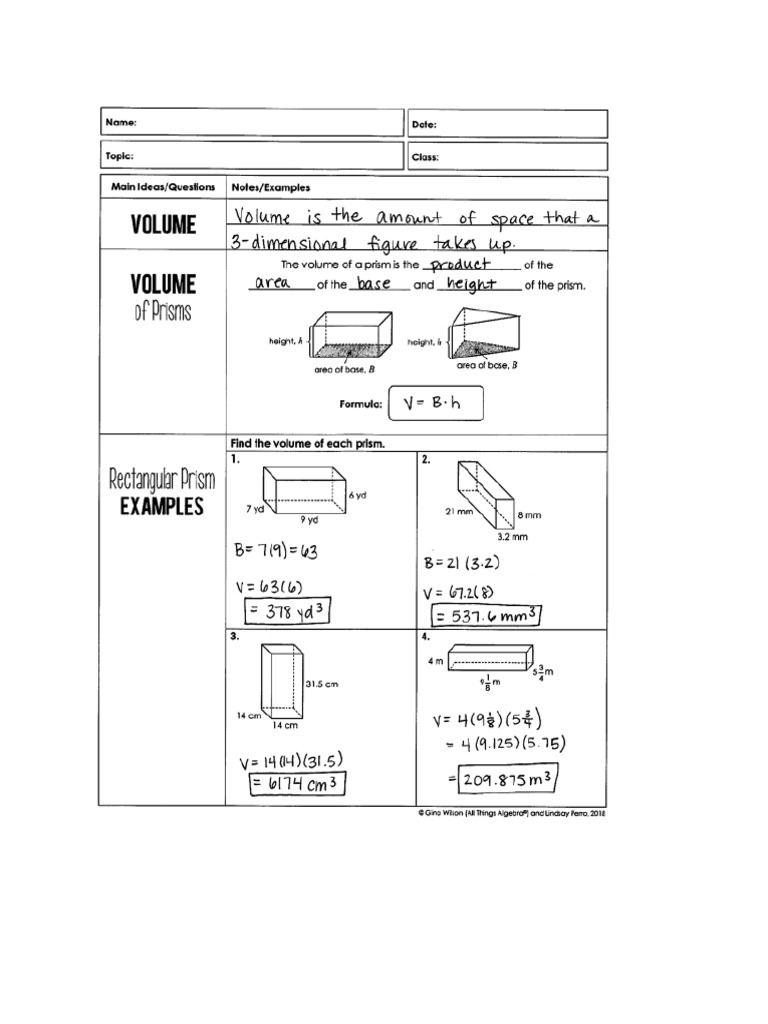 Volume Guided Notes | PDF