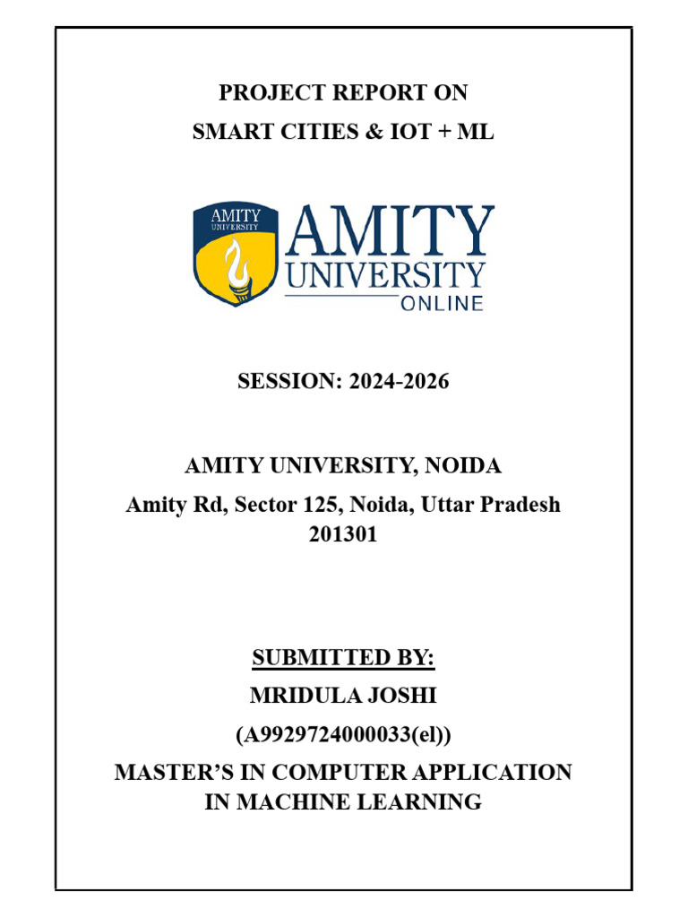 Mca Major Project New | PDF | Internet Of Things | Machine Learning