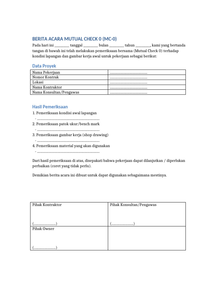 Berita Acara MC0 | PDF